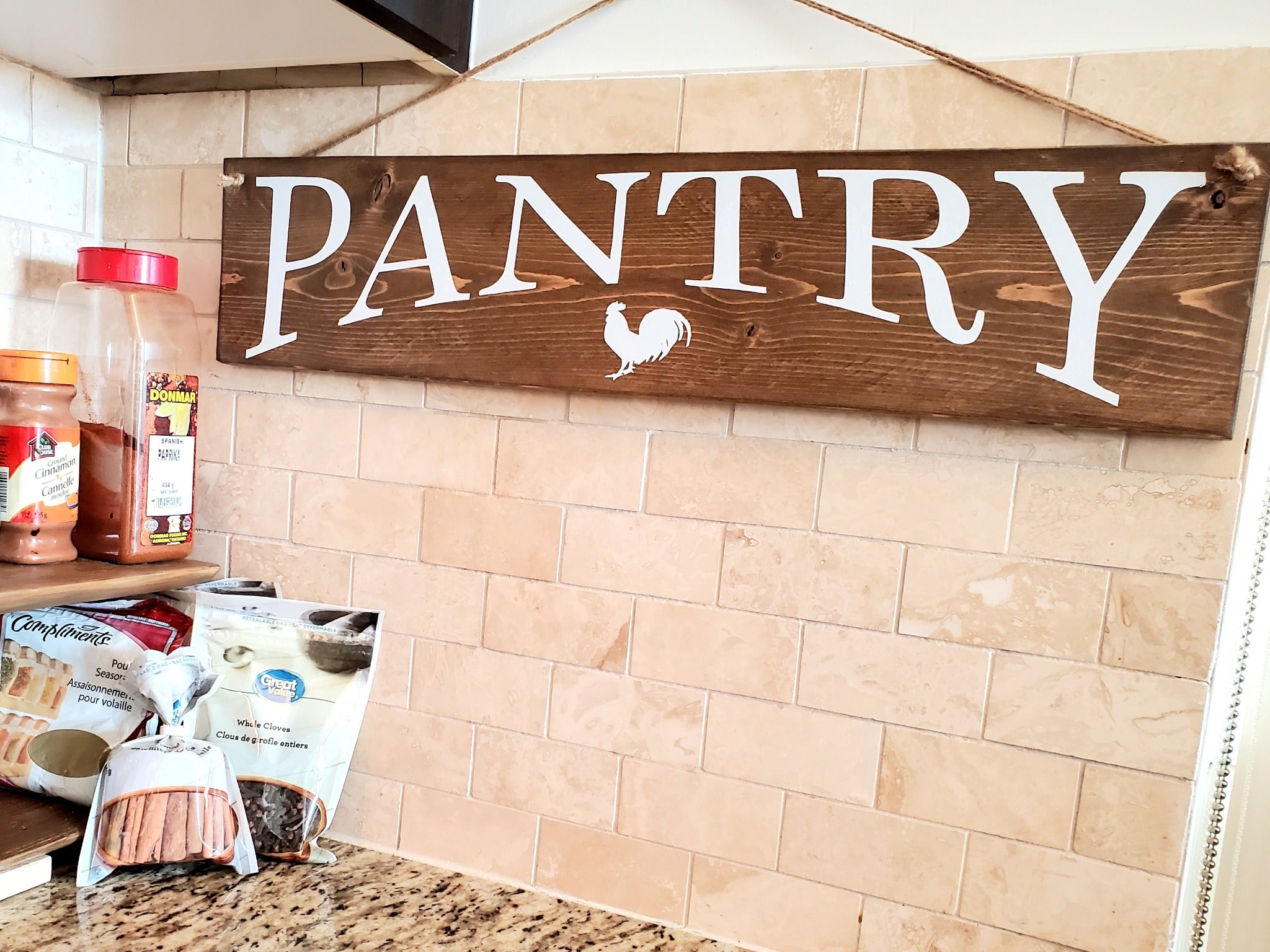 Rustic Wood Pantry Sign - Perfect for Home Decor and Kitchen Organizat ...